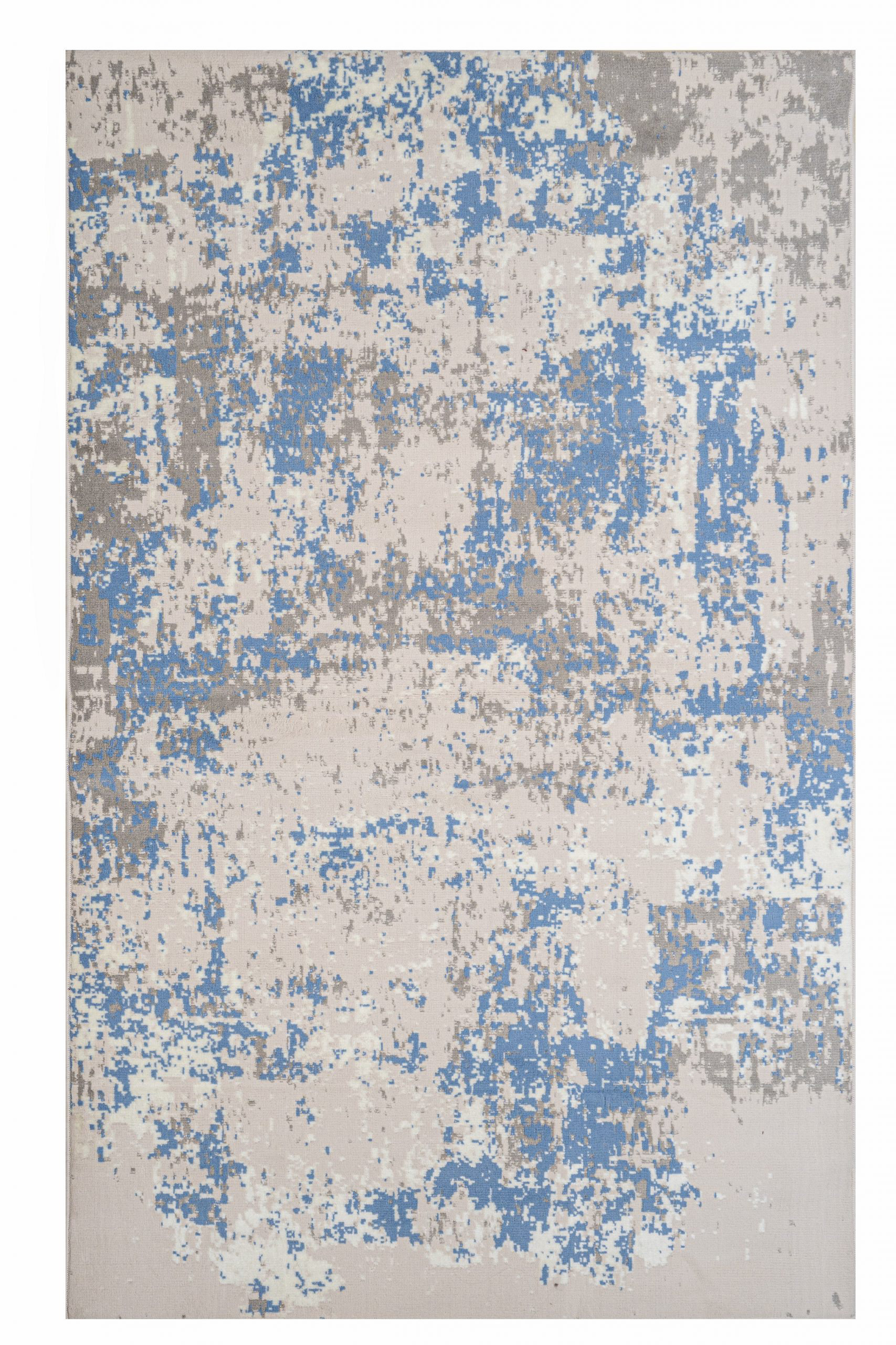 17 Stories Abstract Dark Gray/Light Gray/Blue Area Rug | Wayfair