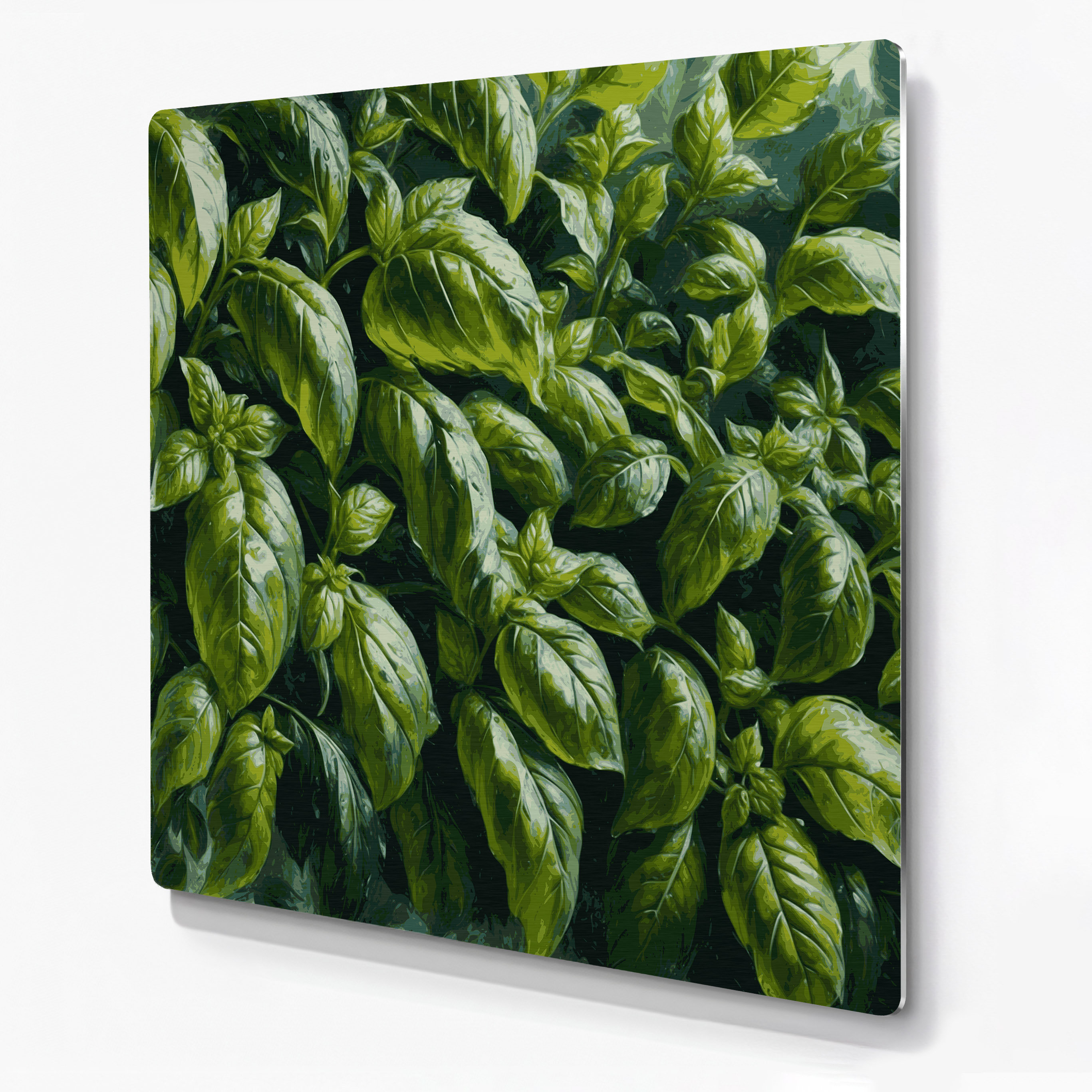 Lark Manor™ Botanical Basil Green Metal Wall Art | Wayfair