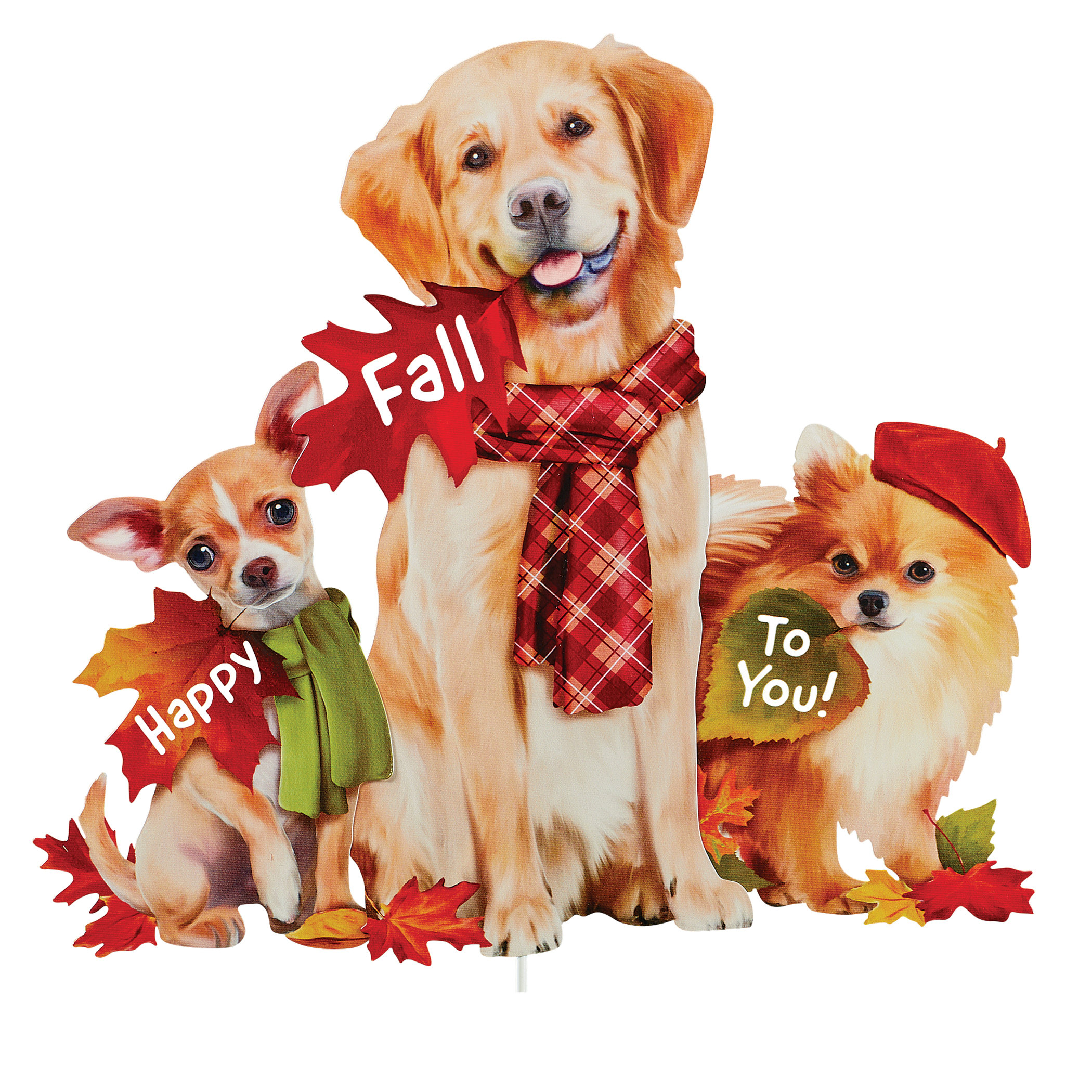 Arlmont & Co. Happy Fall Realistic Dogs Outdoor Garden Stake - Wayfair ...