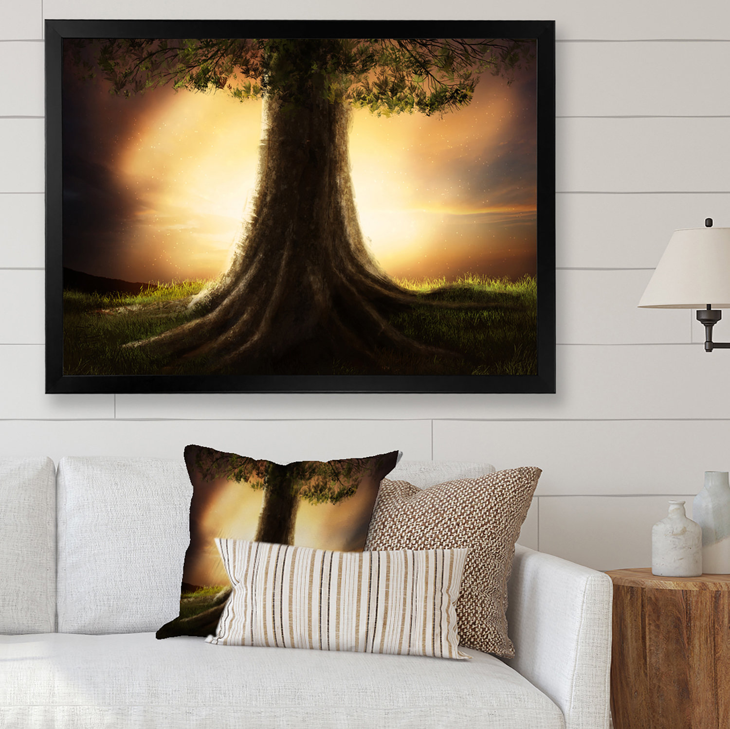 Winston Porter Religious Light In Forest - Traditional Canvas Art Print ...