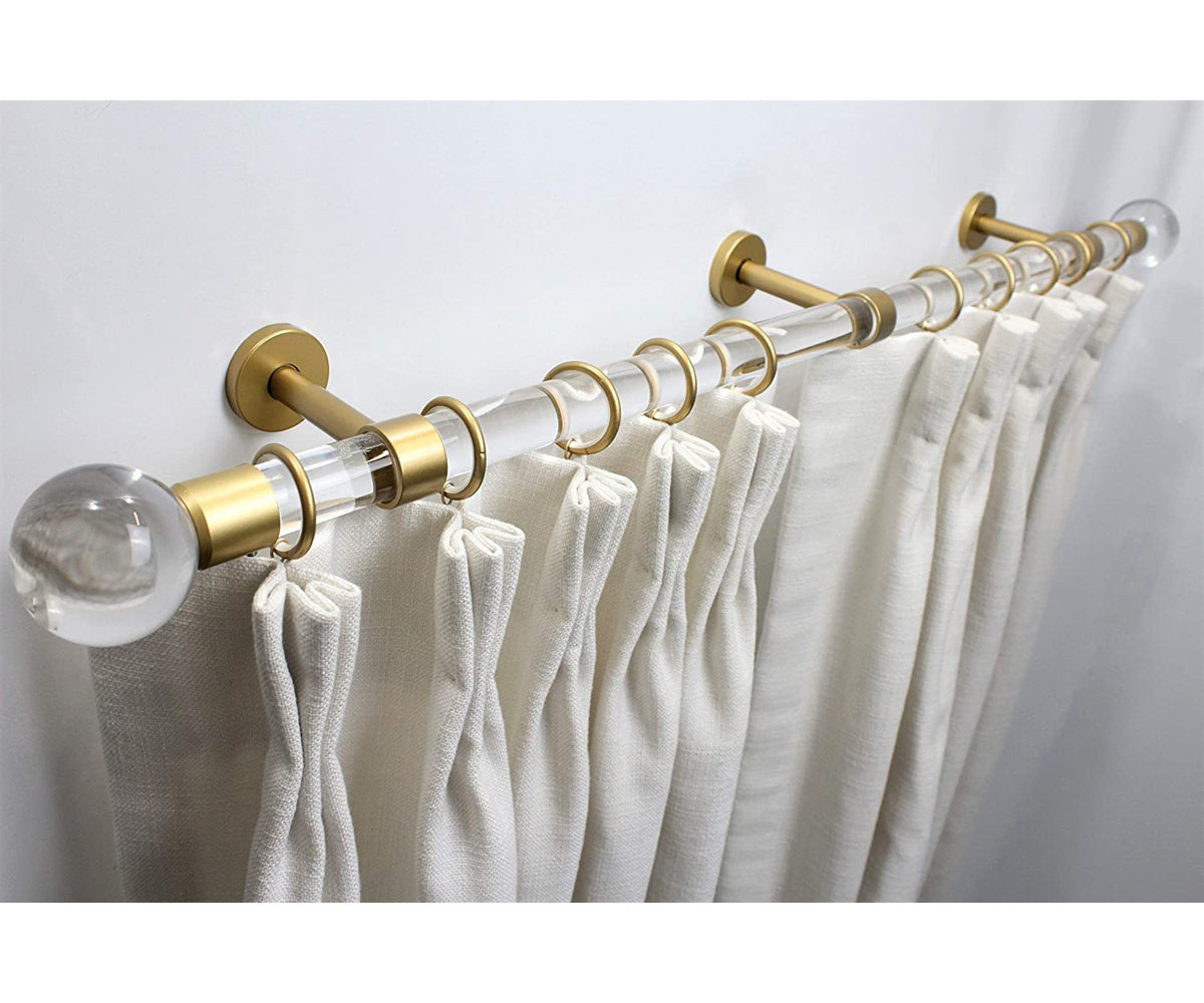 Mercer41 Rhydian Drapery Ball Finial Single Curtain Rod & Reviews | Wayfair