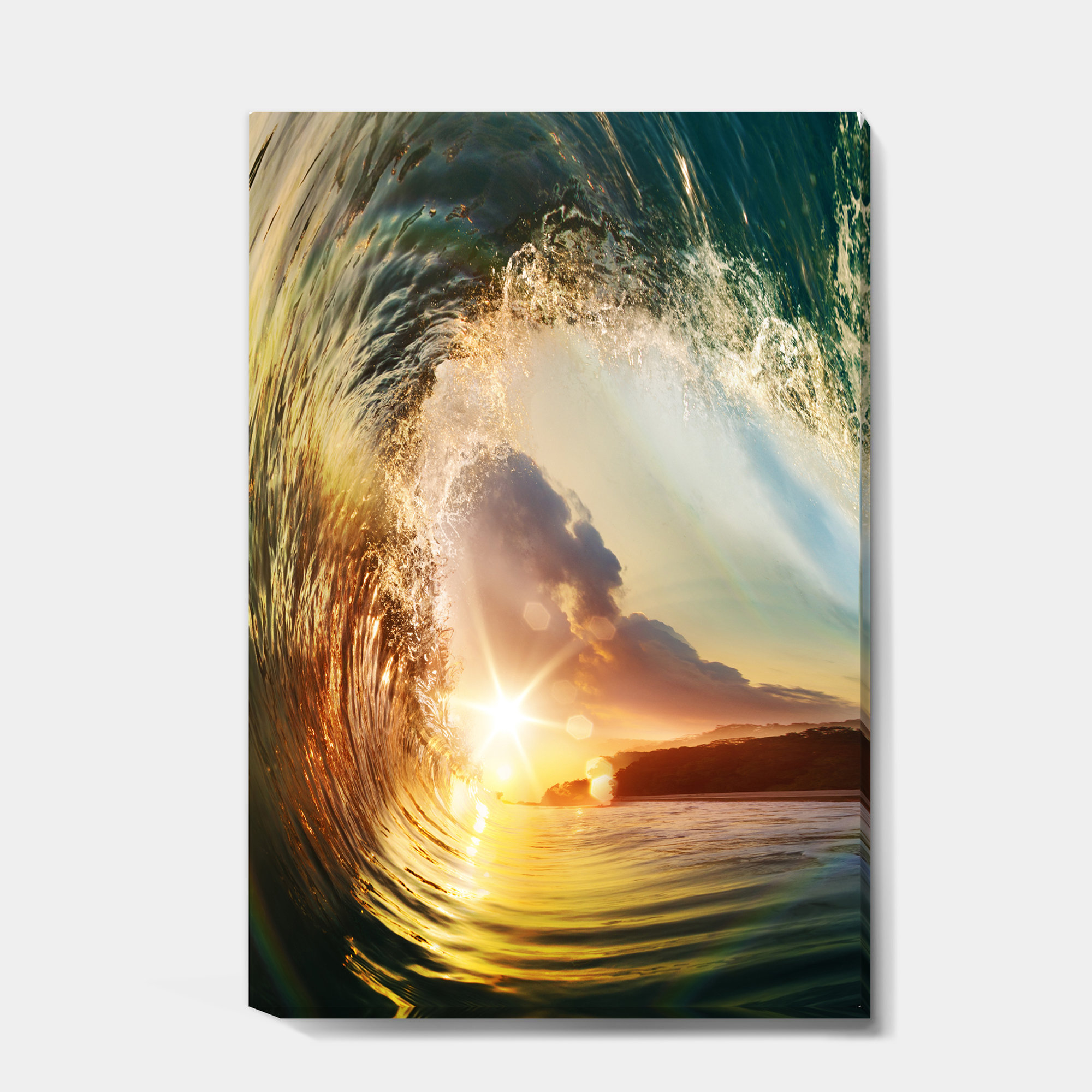 East Urban Home Colored Ocean Waves Falling Down V - Photograph Print ...
