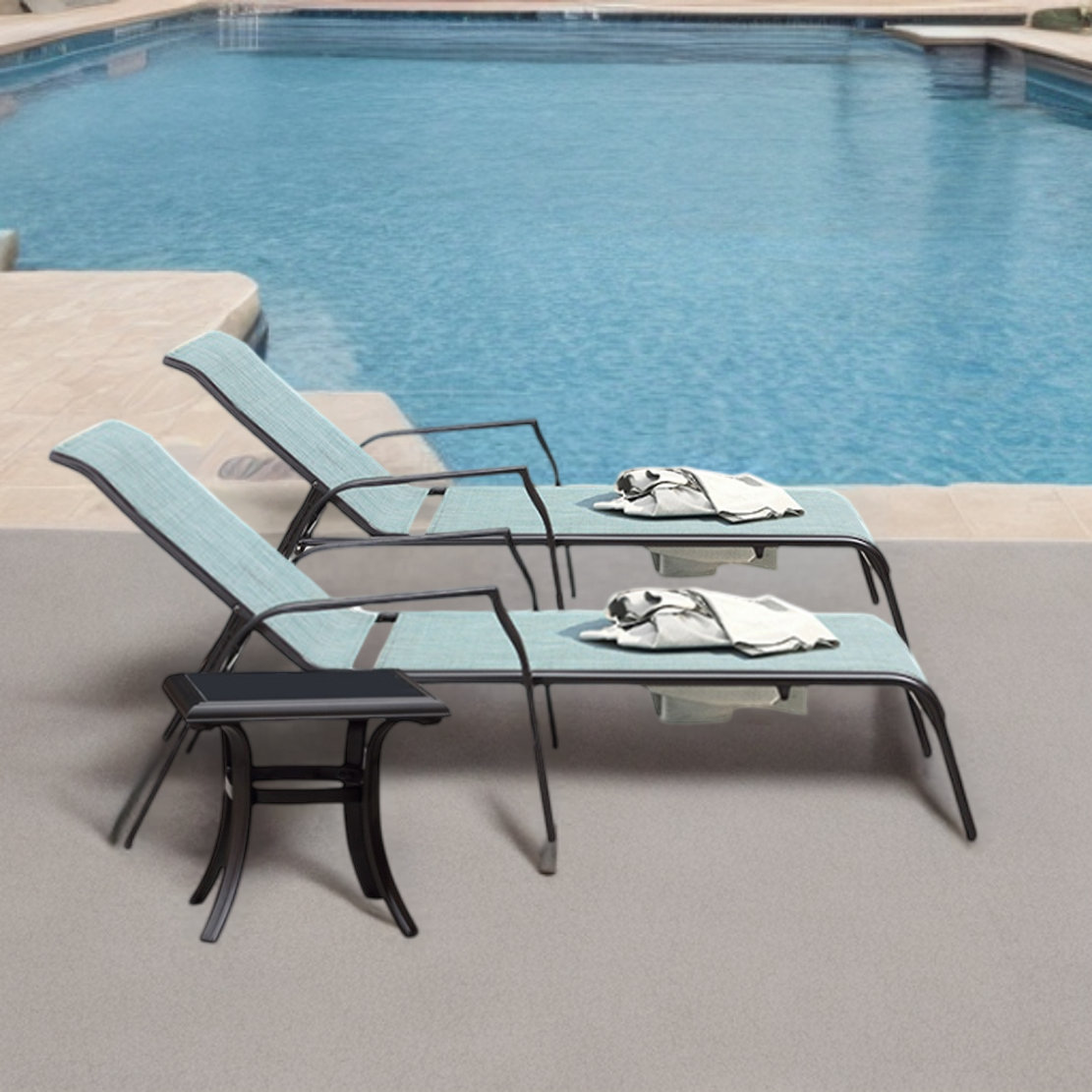 Elegance Furnishings Outdoor Lounger Rust Resistant Aluminum Frame ...
