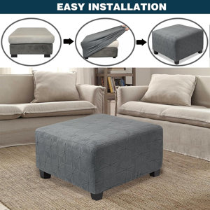 Ebern Designs Ottoman Cover Square,Stretch Square Ottoman Covers ...