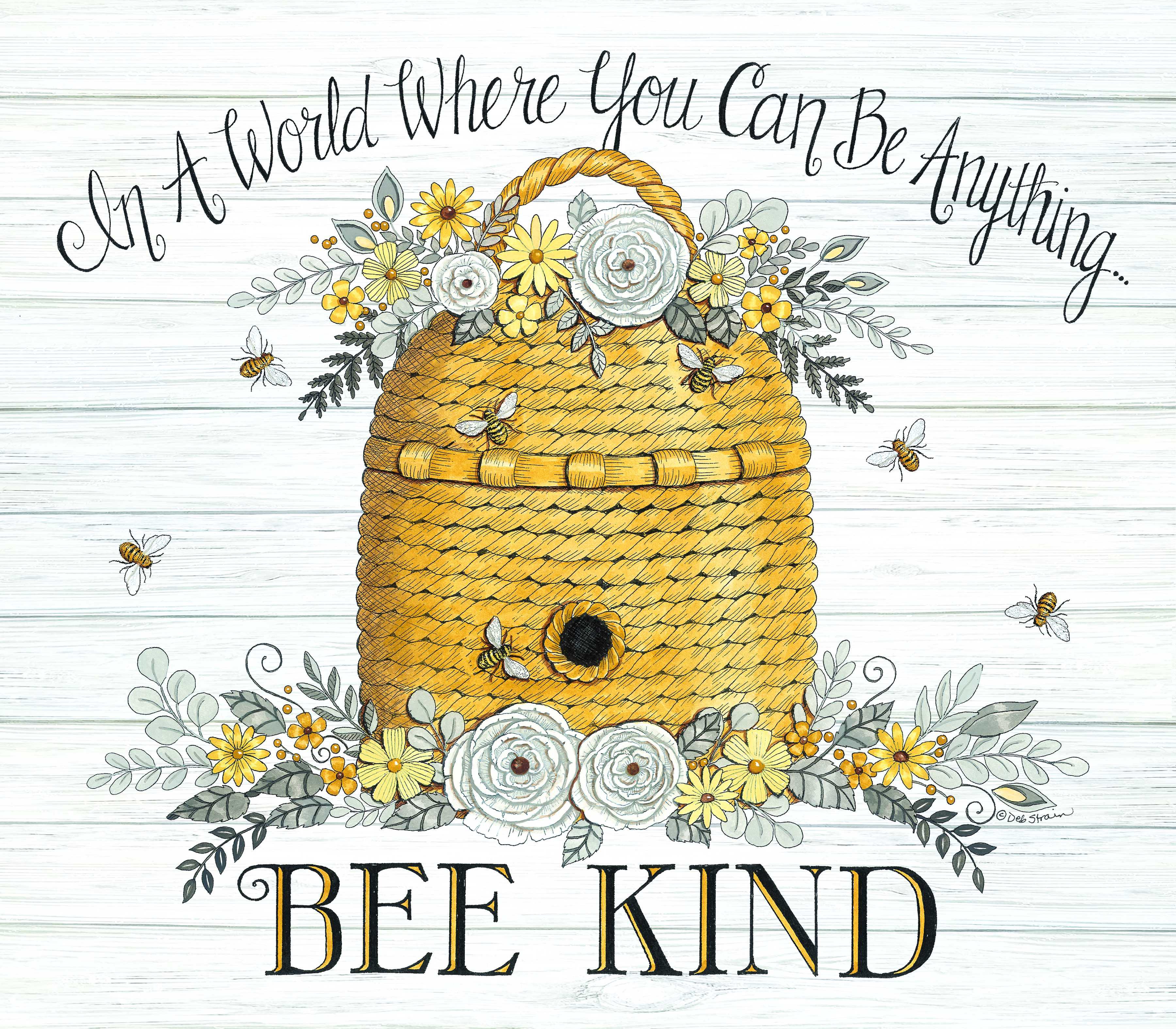 Trinx Bee Kind Bee Hive by Deb Strain - Wrapped Canvas Print & Reviews ...