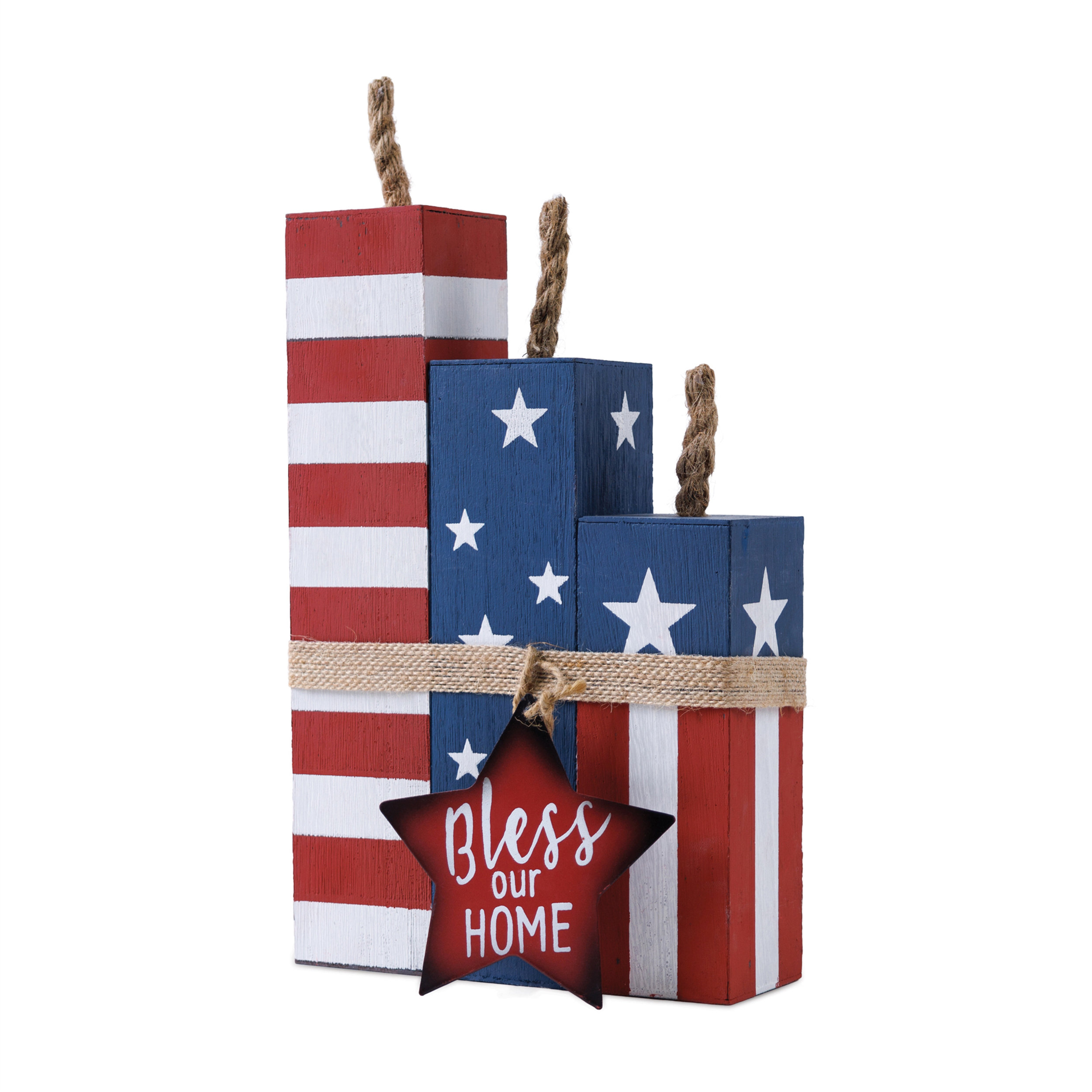 Trinx Americana Firecracker Block Bundle 14"H | Wayfair
