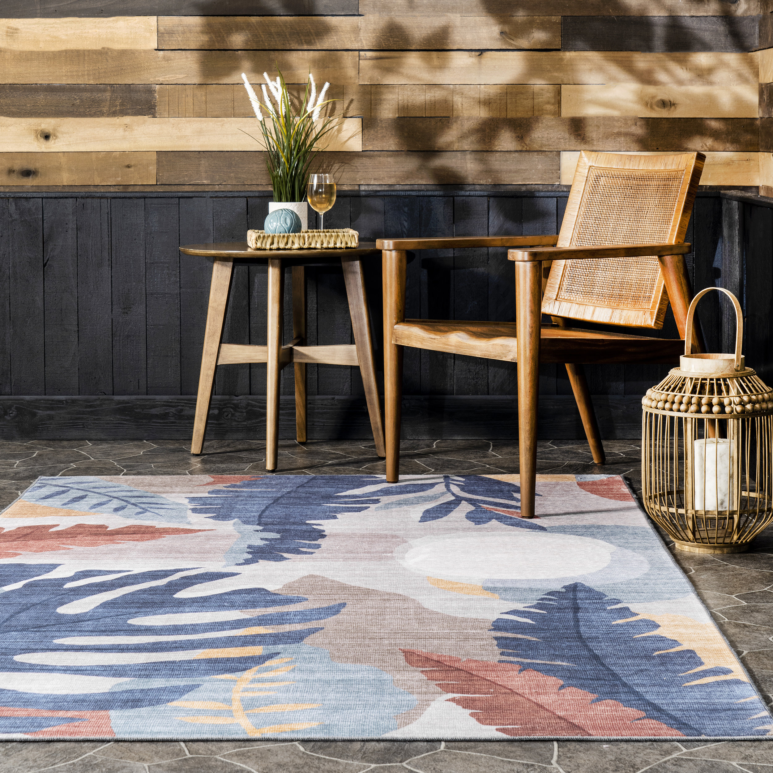 Bayou Breeze Caprice Floral Jungle Machine Washable Indoor/Outdoor Area ...