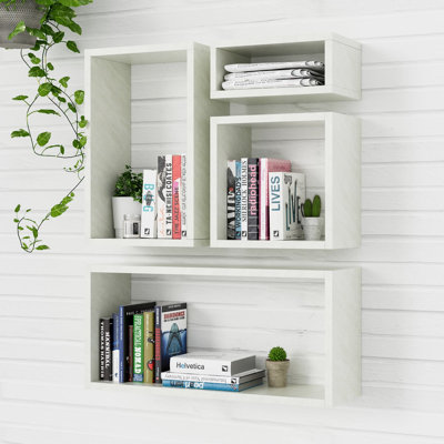 white rectangle box shelf