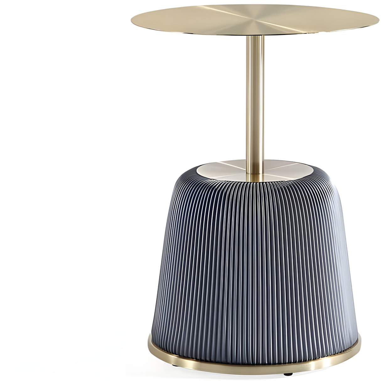 Everly Quinn Anderson Modern Round End Table With Leatherette ...