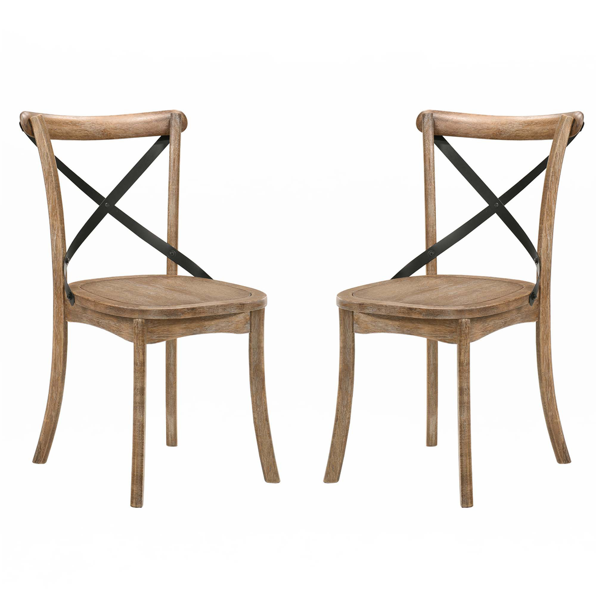 Rosalind Wheeler Set Of 2 Dining Chairs With X-Shape Backrest | Wayfair