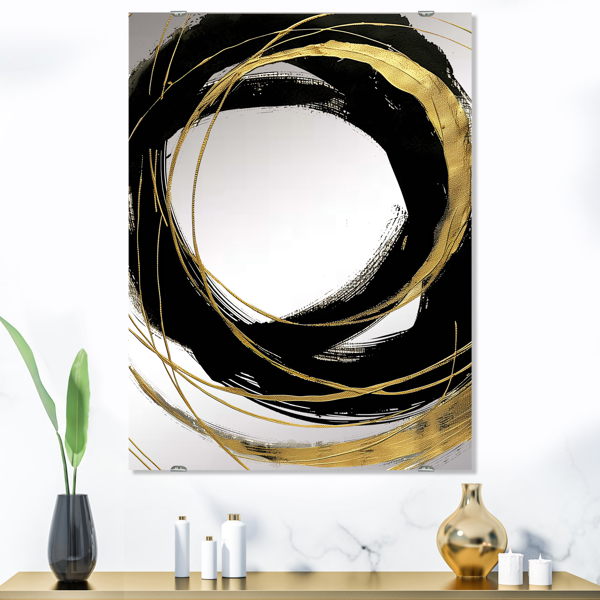 East Urban Home Black & White 10 - Glam Mirror - Vanity Mirror ...