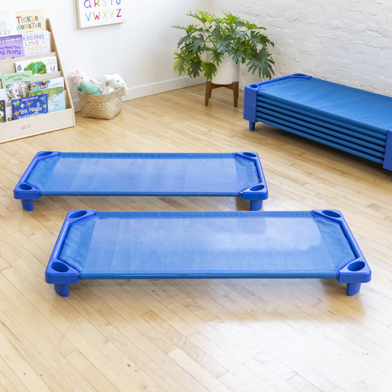 ECR4Kids Streamline Cot, Standard Size, Classroom Furniture, Blue, 6 ...