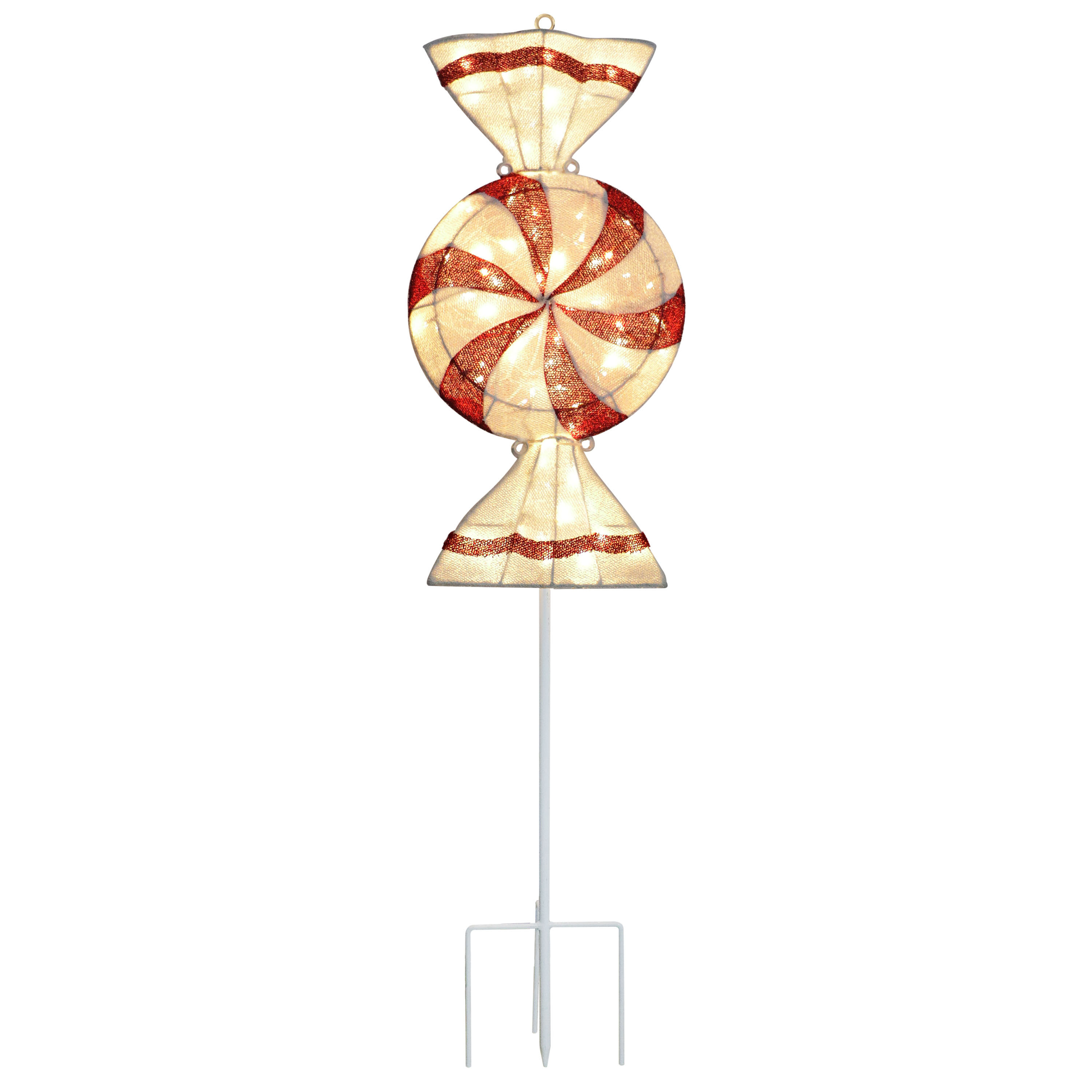 Alcott Hill 6' Pre-Lit Outdoor Peppermint Candy Pathway Stake Christmas ...
