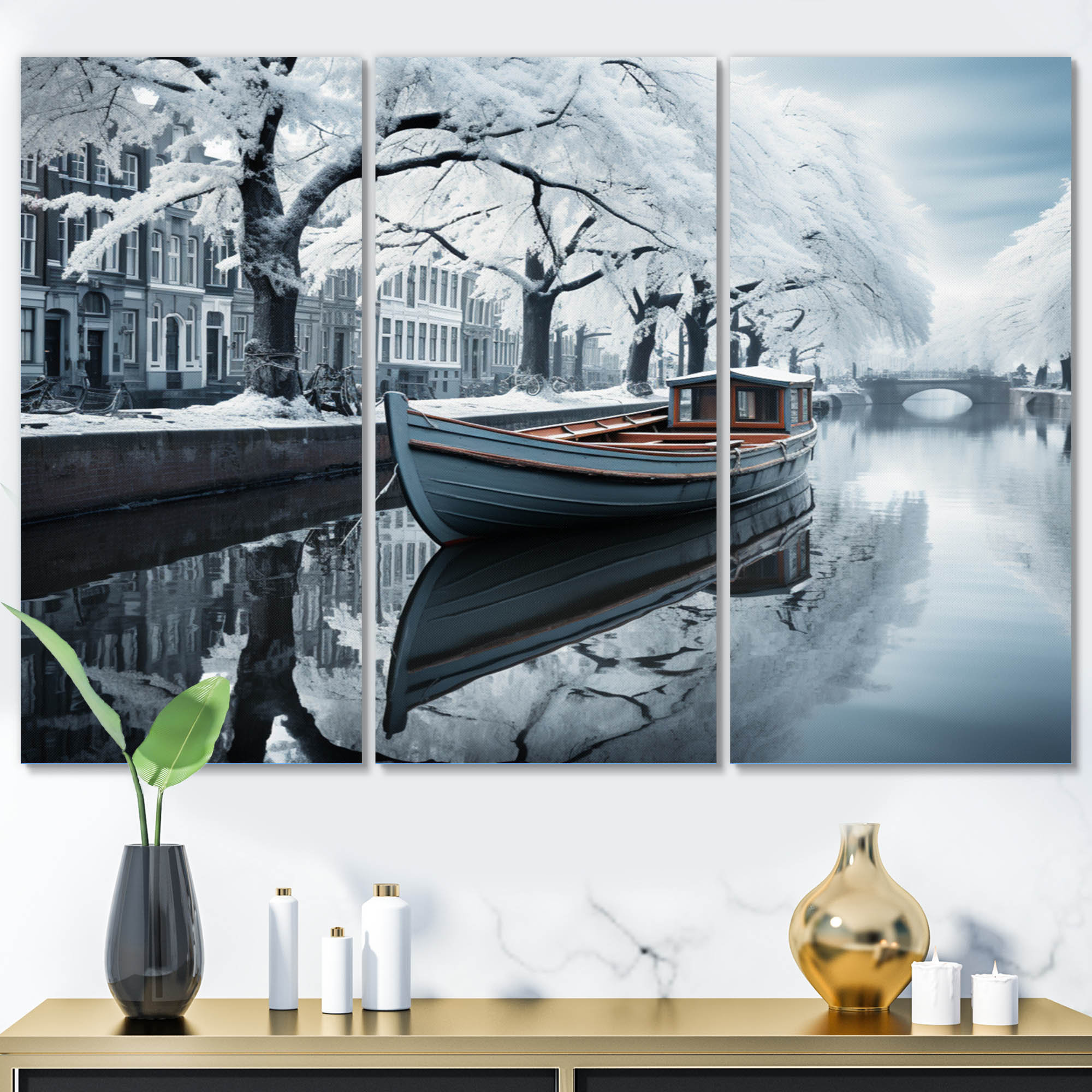 Breakwater Bay White Canal Historic Waterway Slate - Canals Metal Wall ...
