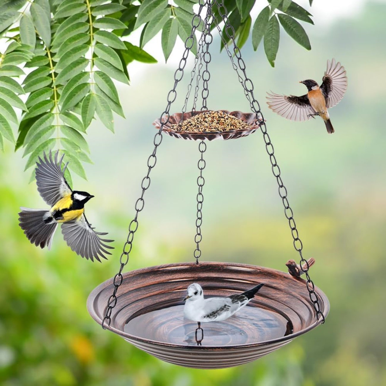 Wildon Home® Emiliyan Metal Birdbath | Wayfair