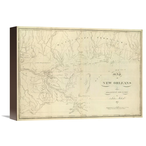 Global Gallery " Map Of New Orleans And Adjacent Country, 1824 " by ...