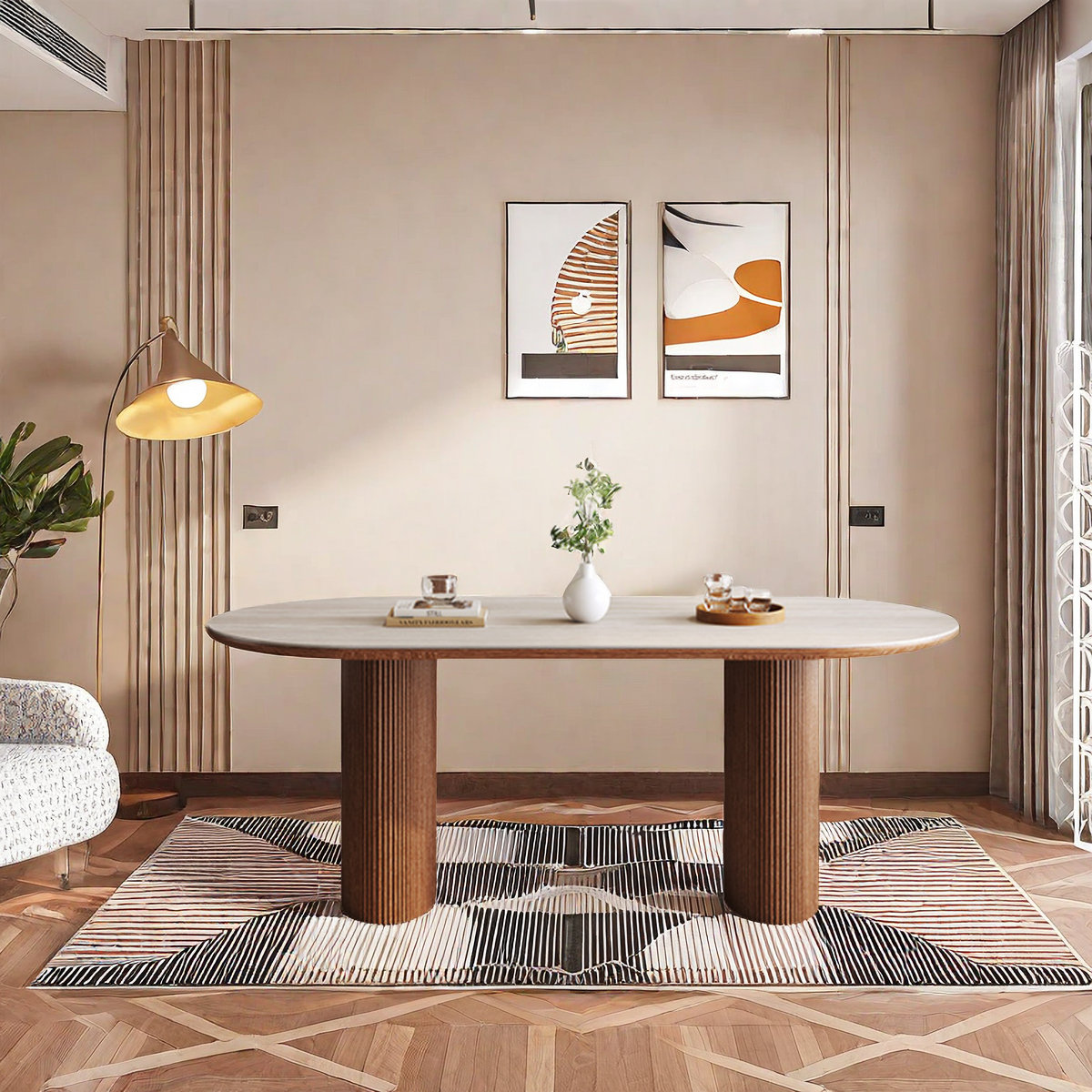 Ebern Designs Arianell Oval Solid Wood Base Dining Table - Wayfair Canada