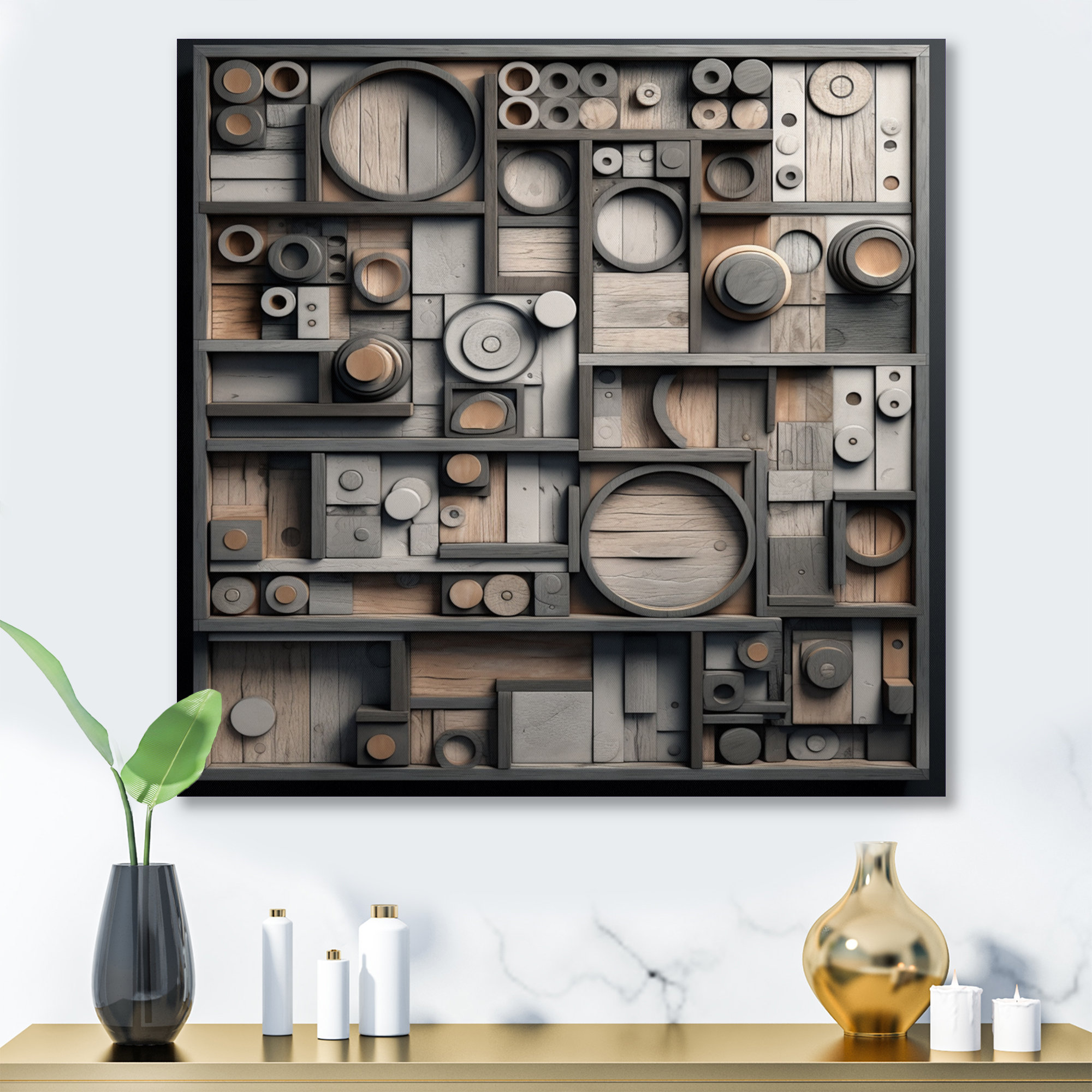 Red Barrel Studio® Cubic Geometric Dreams III - Cubism Print on Metal ...