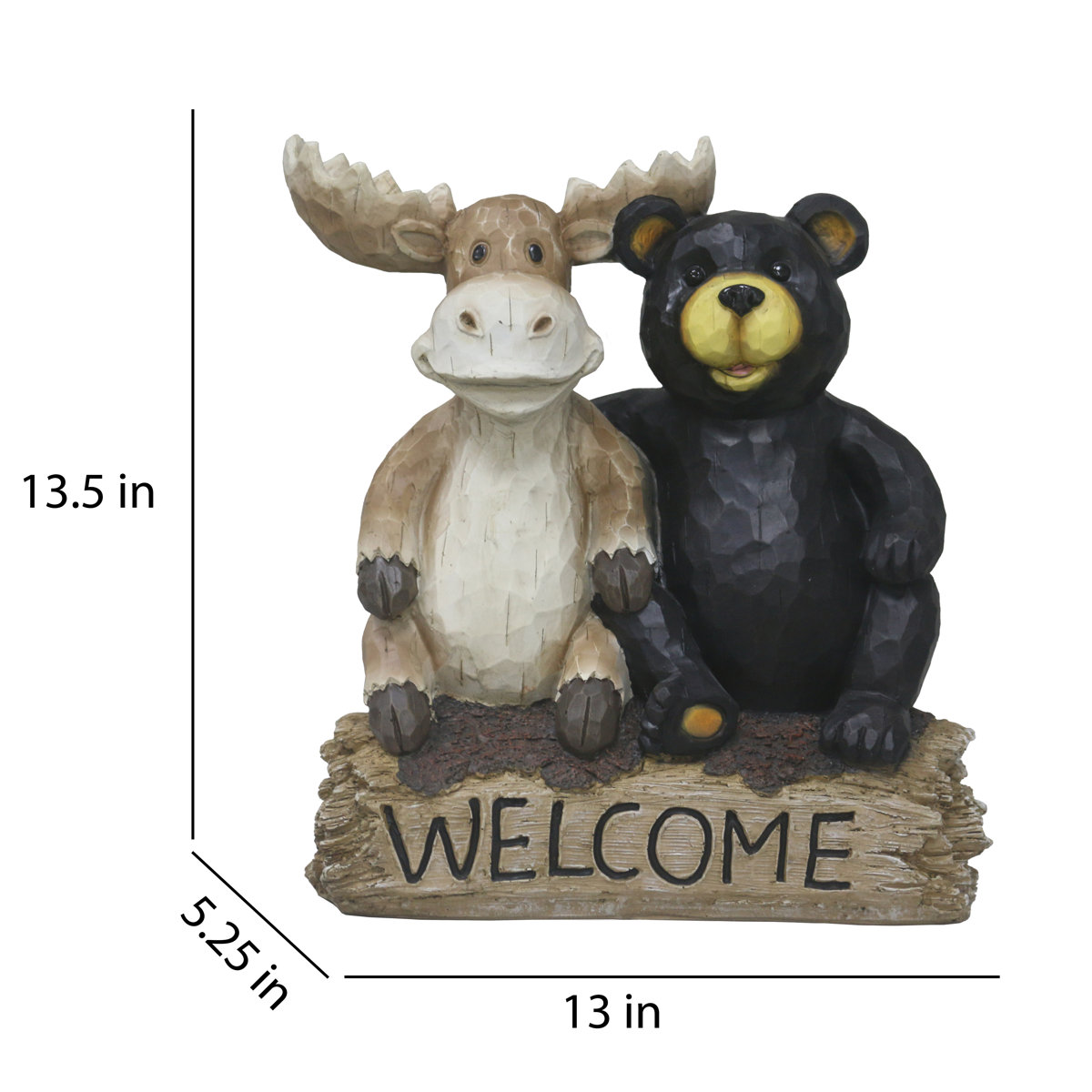 Hi-Line Gift Ltd. Bear and Moose Garden Welcome Sign & Reviews | Wayfair