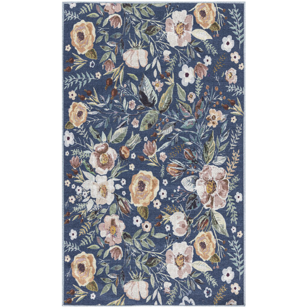 Winston Porter Cierra Machine Washable Cotton Area Rug with Non-Slip ...