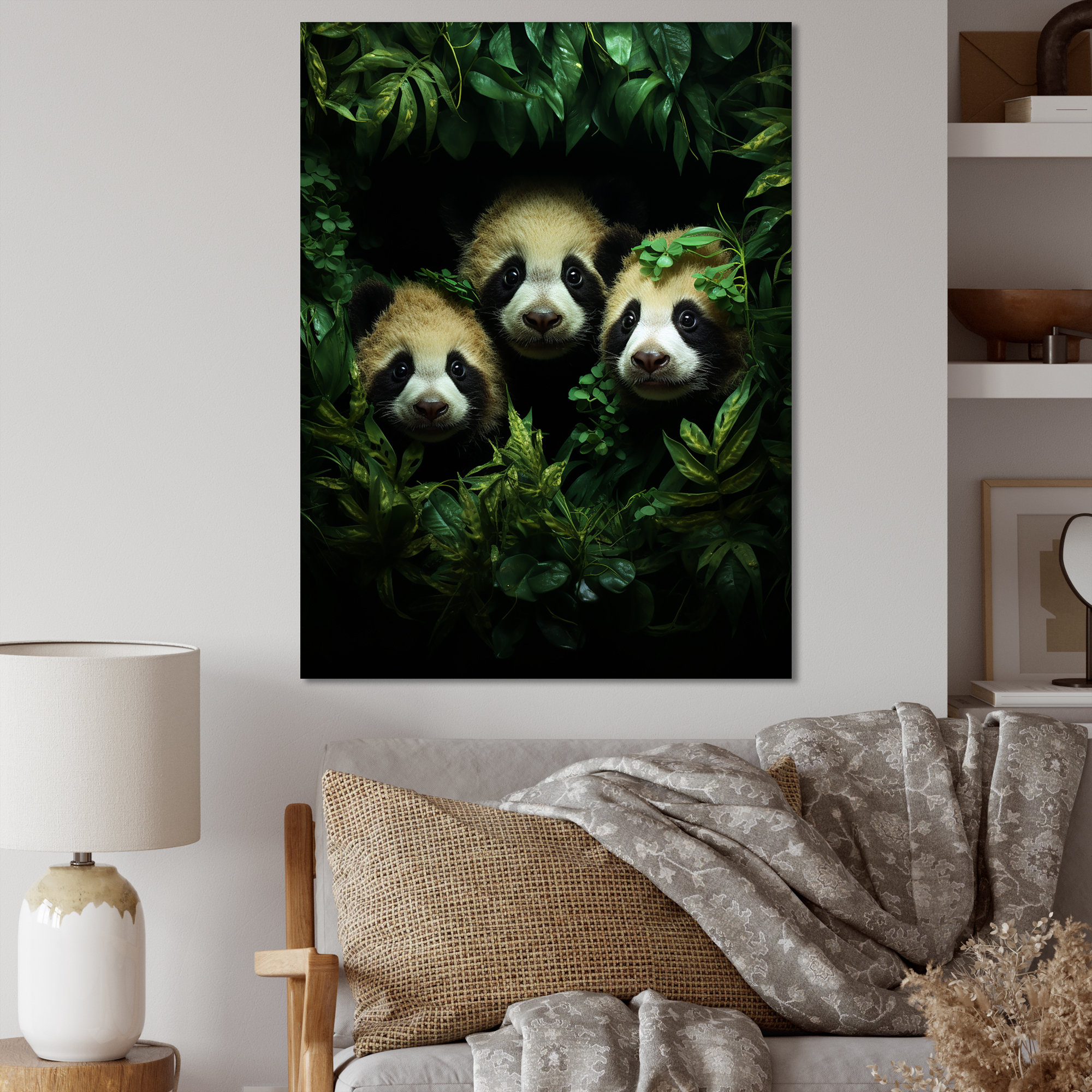 Bungalow Rose Pandas Play 4 - Panda Animal Wall Art | Wayfair