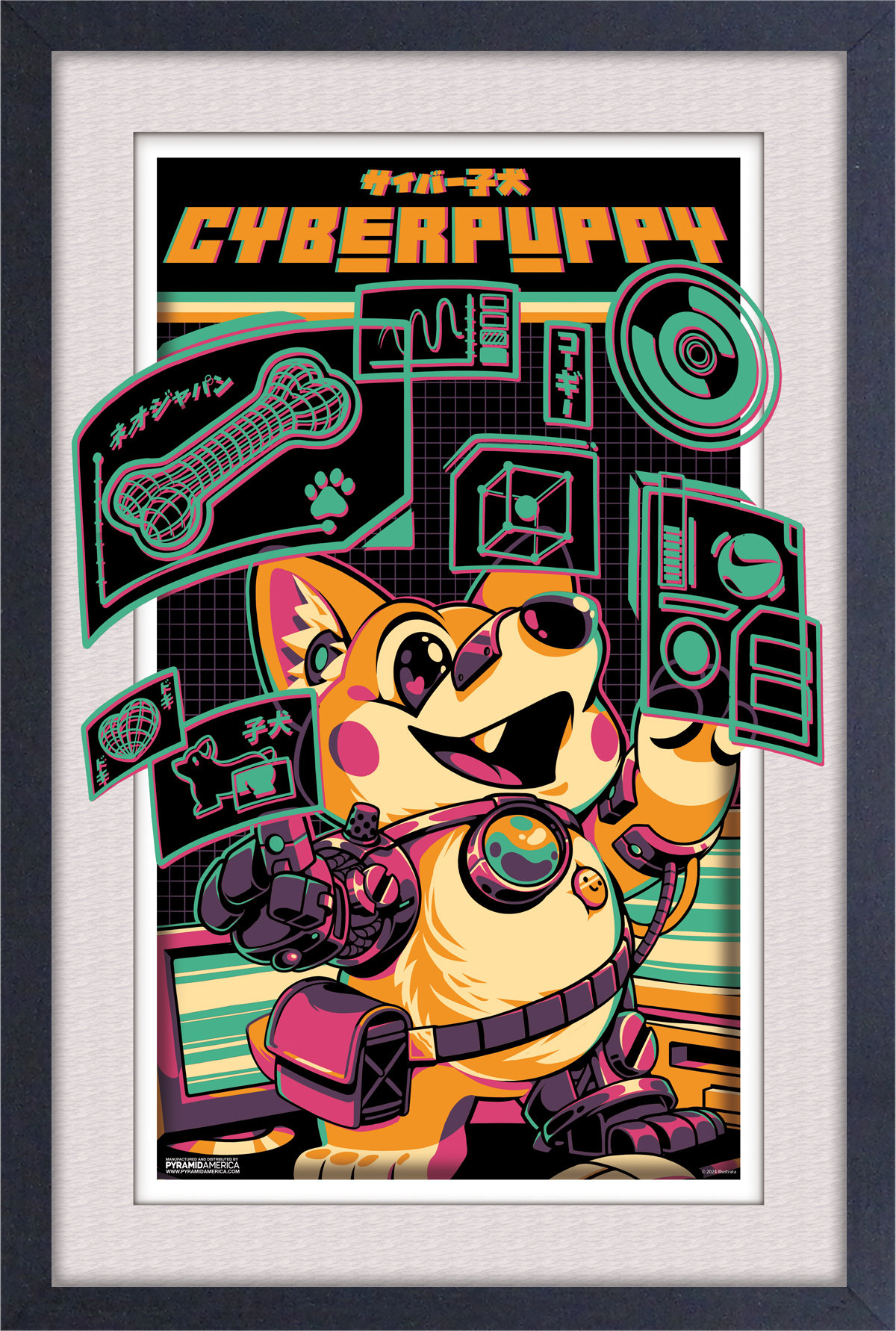 George Oliver Ilustrata- Cyberpuppy 11x17 Under Plexi Framed Poster ...
