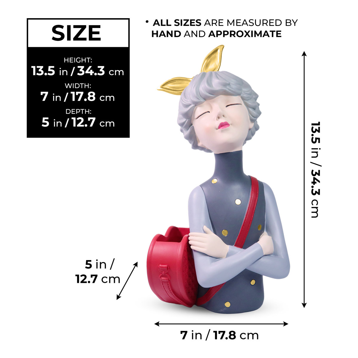 Trinx Elilta Decorative Statue, Unique Gift, Vase and Makeup Organizer ...