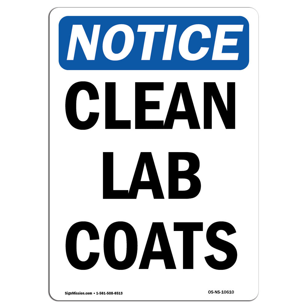 SignMission OSHA Notice - Clean Lab Coats Sign | Wayfair