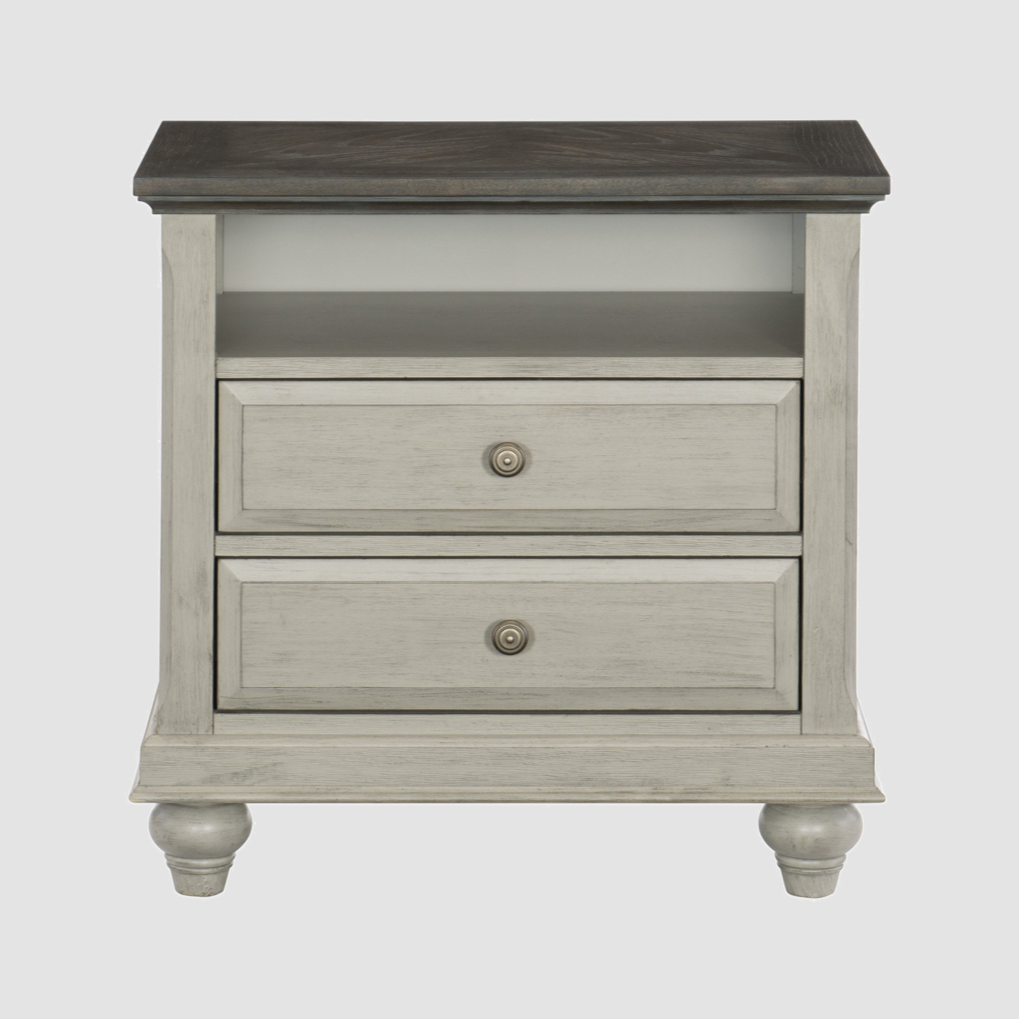 Rosalind Wheeler Classic Light Grey Finish 1Pc Nightstand With 2X ...