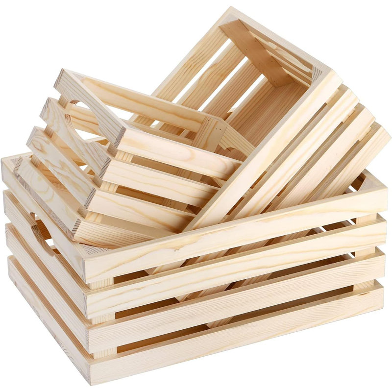 Ophelia & Co. 3-pack Decorative Wooden Nesting Crates | Wayfair