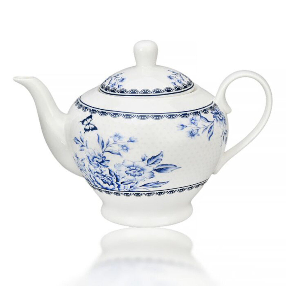 August Grove® Vintage Indigo Porcelain Teapot 40 oz. | Wayfair