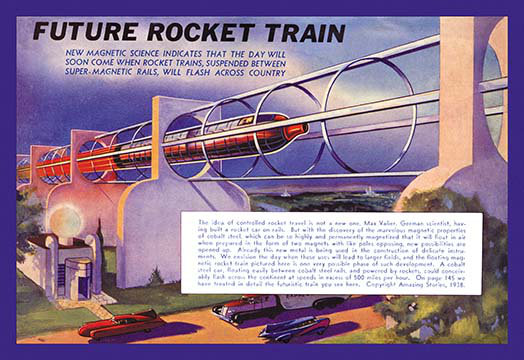 Buyenlarge 'Future Rocket Train' by H.W. McCaulley Painting Print | Wayfair