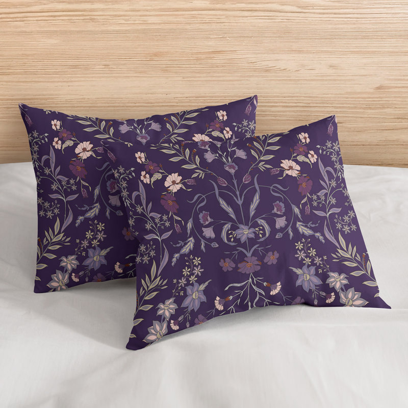 Sweet Jojo Designs Boho Floral Wildflower Plum Purple Queen Duvet Cover ...