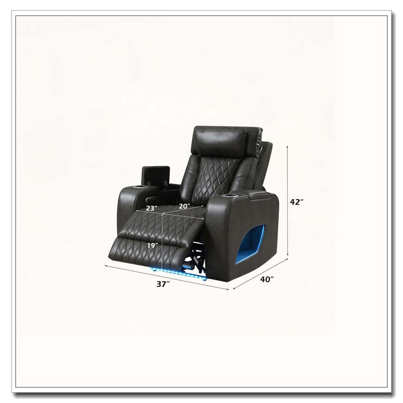 Latitude Run® Synthetic Leather Power Motion Recliner with Power ...