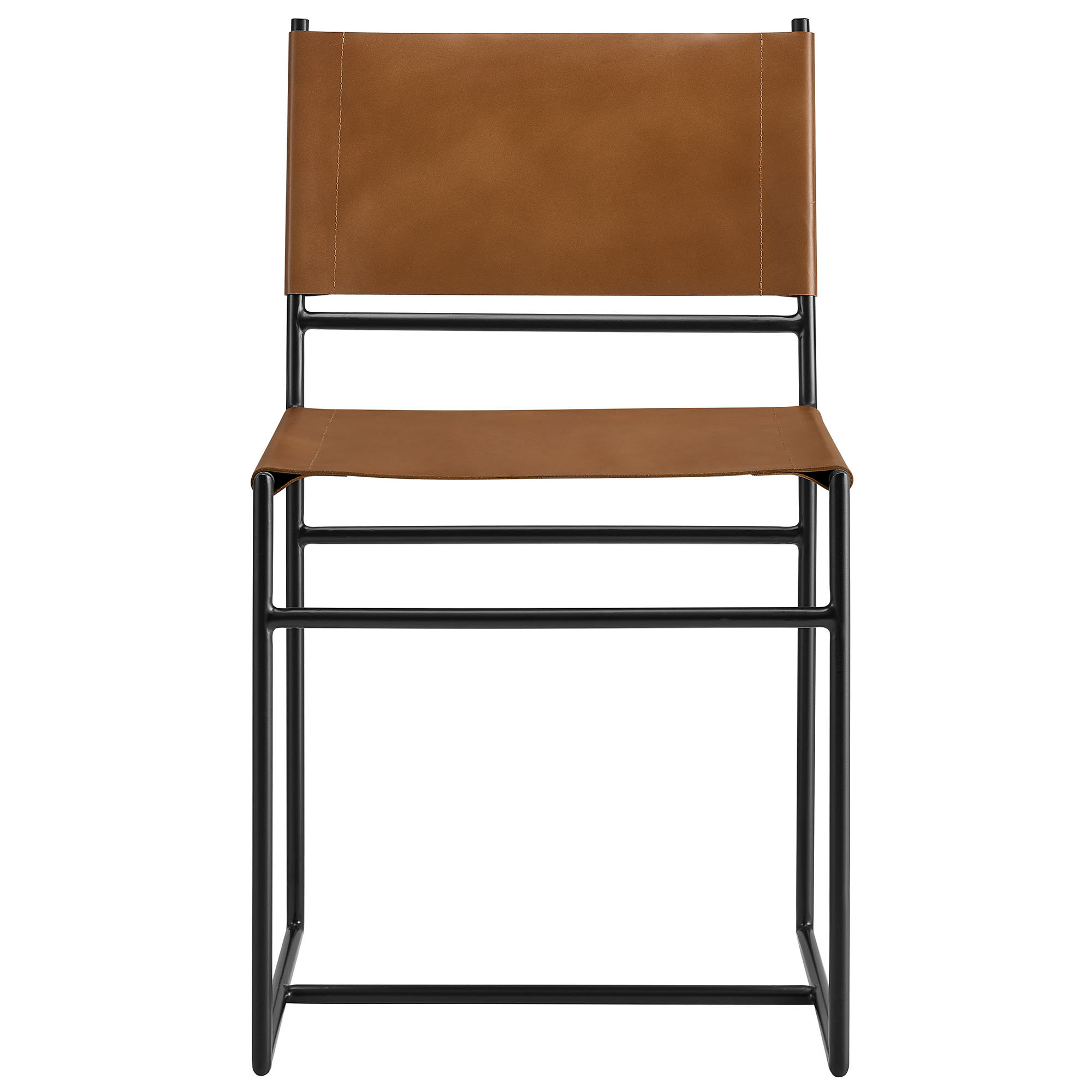 Modway Thatcher Leather And Metal Dining Chair In Tan | Wayfair