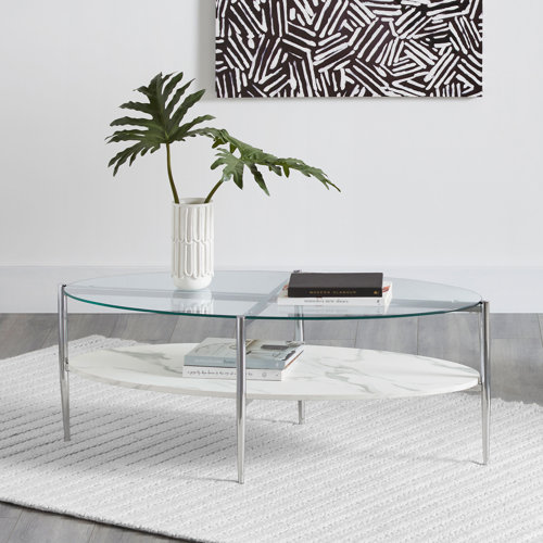 Glass Oval Coffee Tables You'll Love | Wayfair