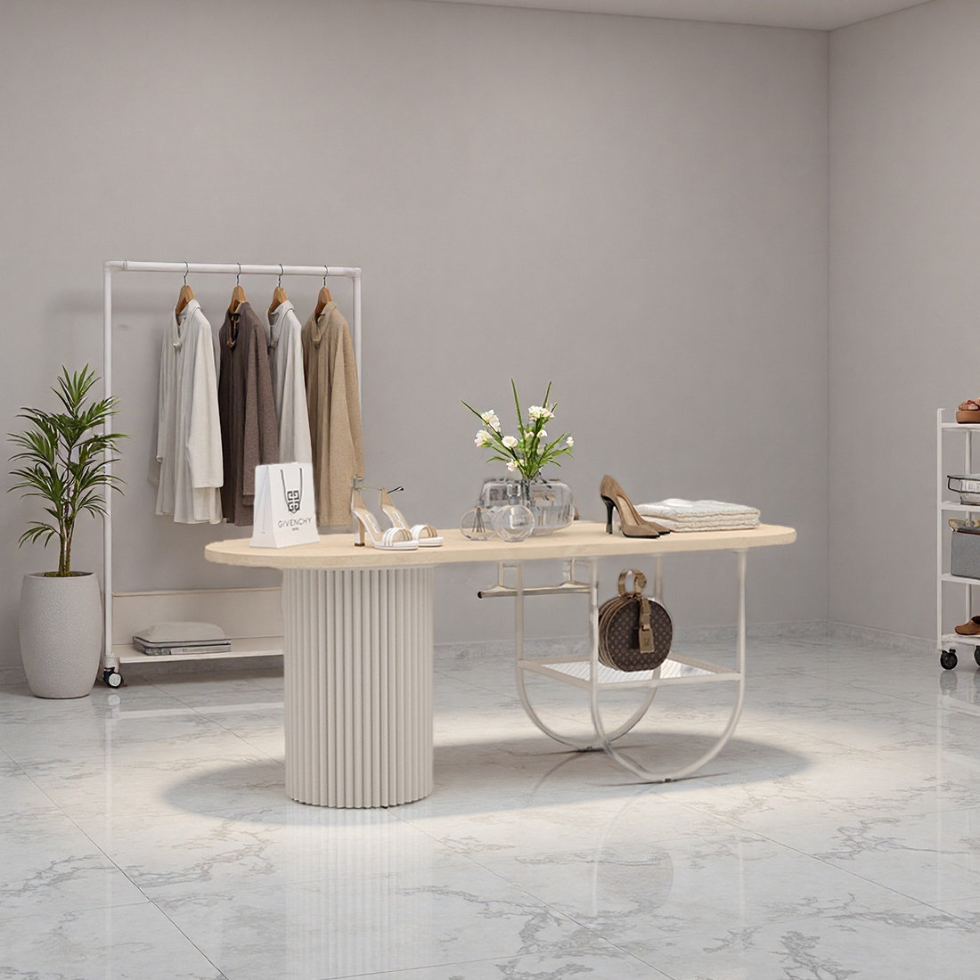 Rebrilliant Stable display table in the clothing store | Wayfair