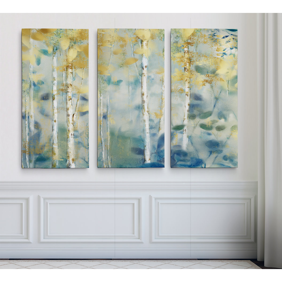 Red Barrel Studio® 'Gilded Forest II' Multi-Piece Image on Wrapped ...