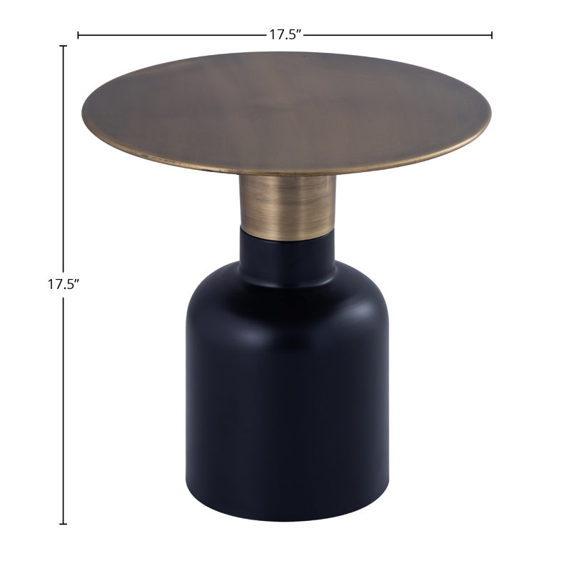 Dovetail Furniture Vida Steel End Table, Antique Brass | Perigold