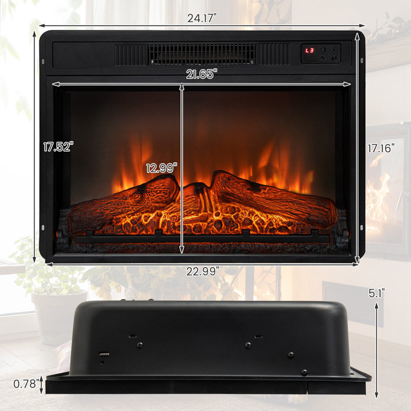 Symple Stuff Colerane 23'' W Electric Fireplace Insert & Reviews | Wayfair