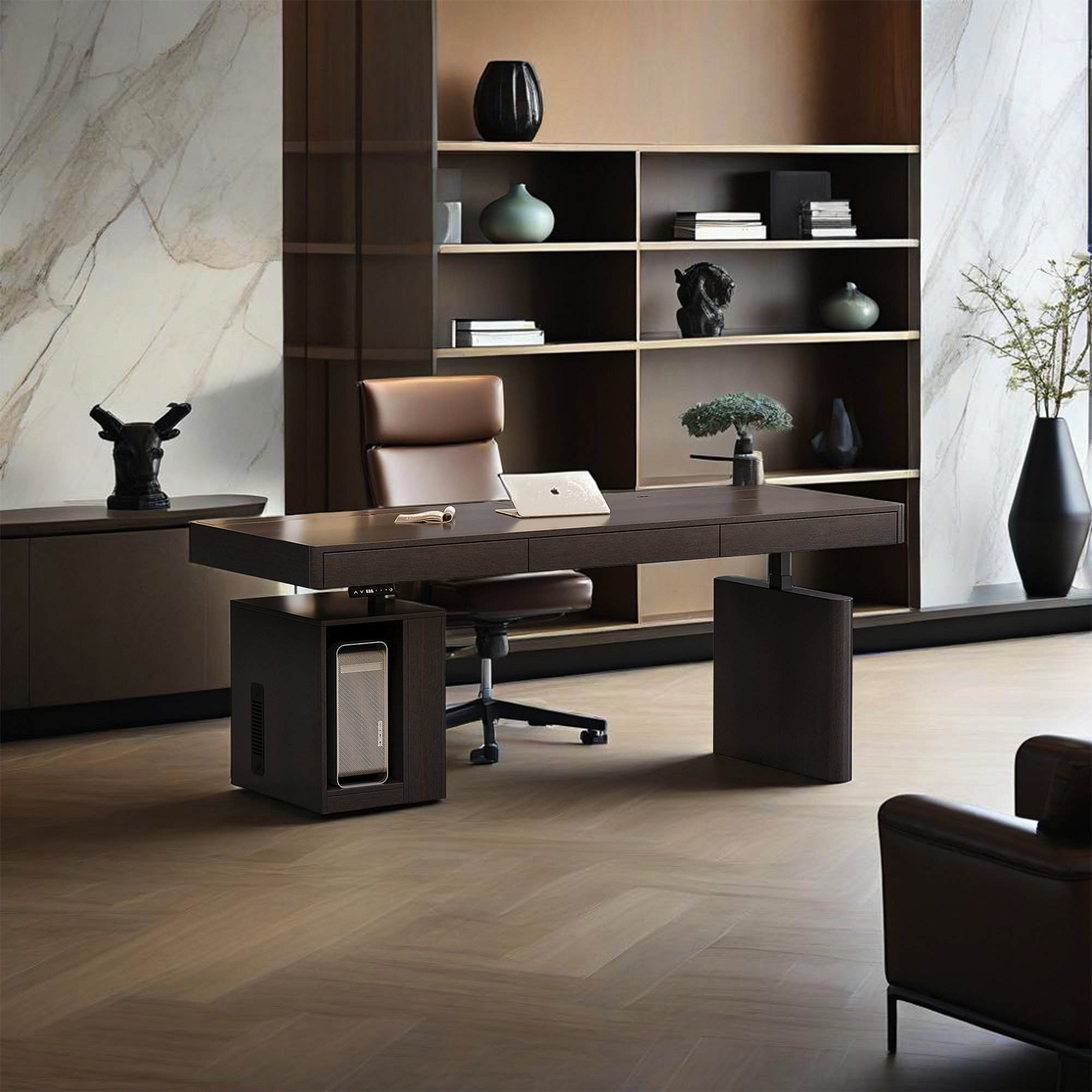 Inbox Zero Modern Smart Electric Height-Adjustable Desk, Standing Desk ...