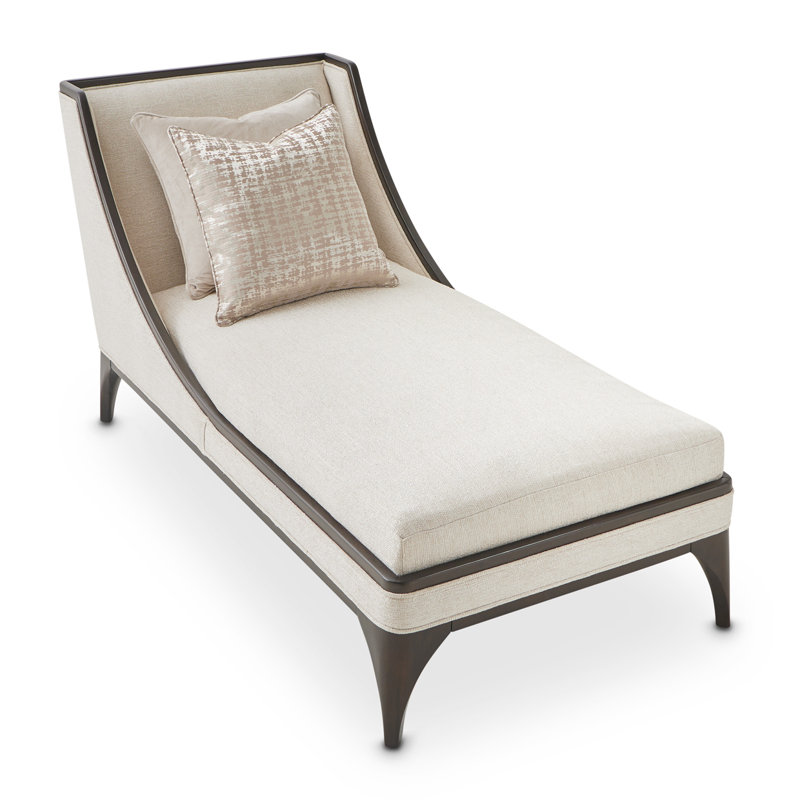 Michael Amini Paris Chic Armless Chaise - Cremini/Espresso | Wayfair