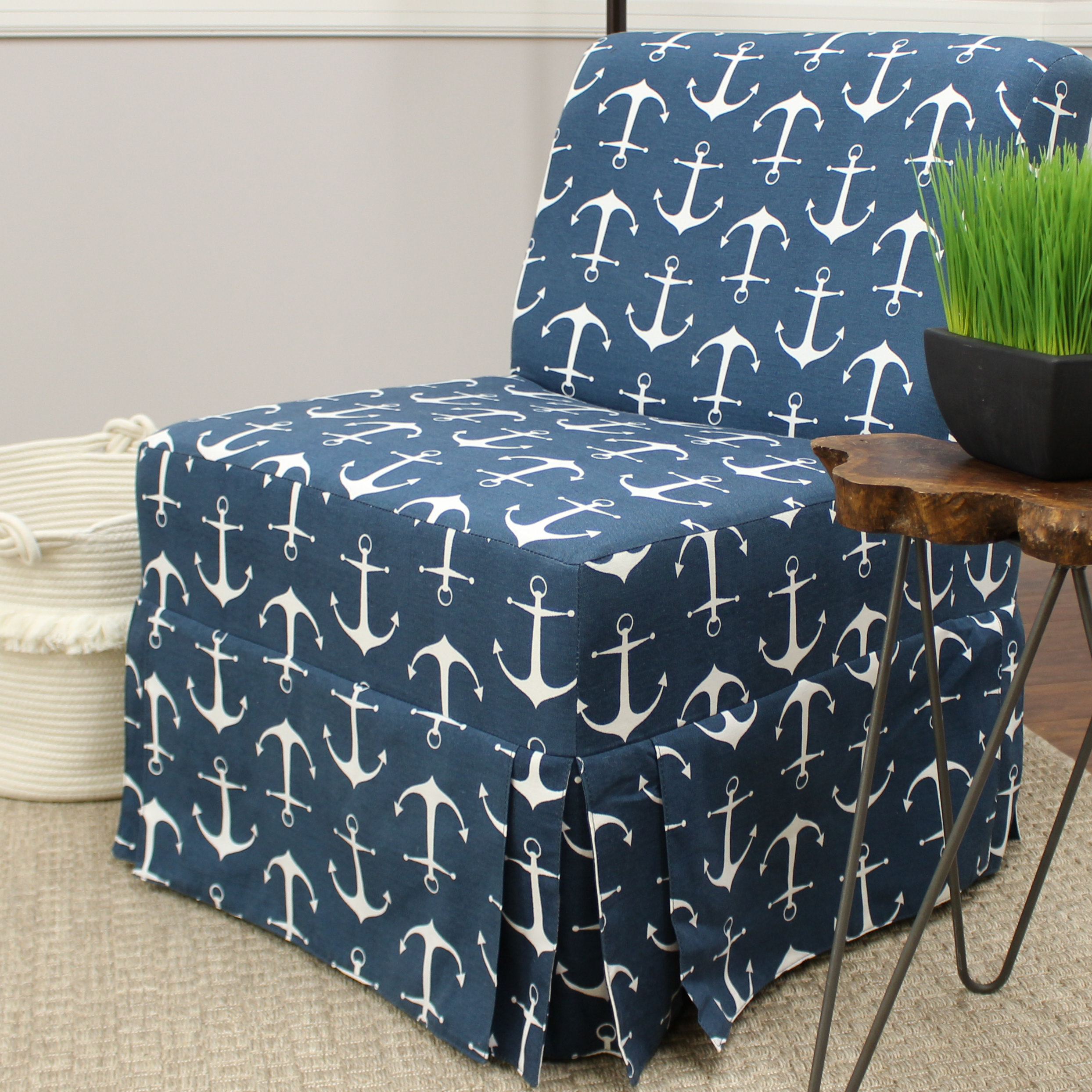 Ebern Designs Adamski 24" Wide Polyester Slipper Chair & Reviews ...