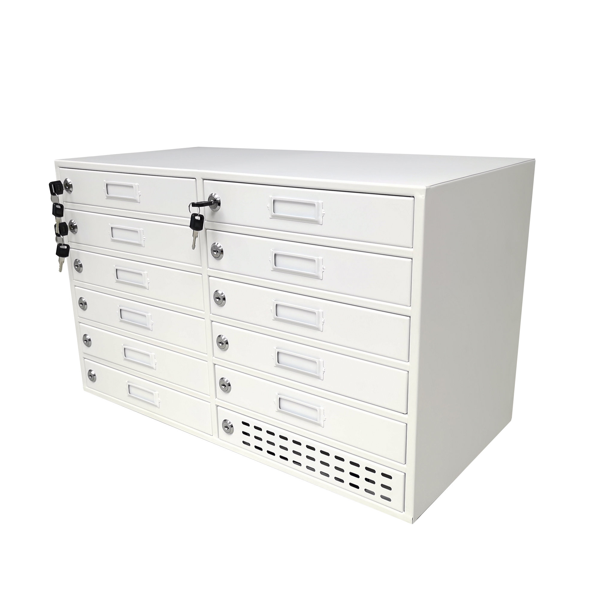 FixtureDisplays Metal 6 Or More - Tier 24.8'' Cell Phone Locker with ...