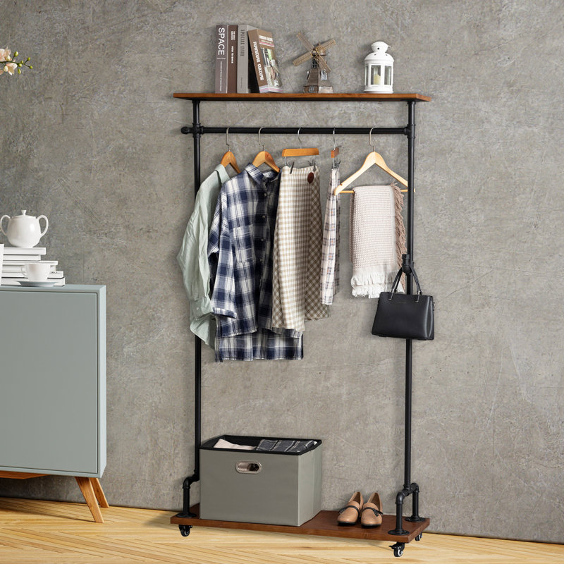 Rebrilliant Nirav Iron Rolling Clothing Rack Covers | Wayfair