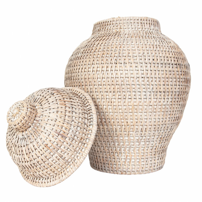 Beachcrest Home Handmade Rattan Ginger Jar | Wayfair