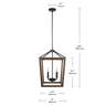 Gracie Oaks Archita 4-Light Matte Black Pendant With Faux Wood Accent ...