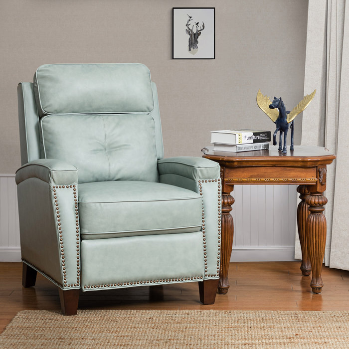 Three Posts™ Glendale Heights 31" Wide Genuine Leather Manual Club ...