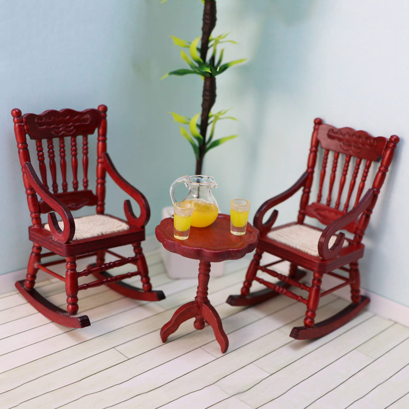 Trinx Dollhouse Miniature Rocking Chair | Wayfair