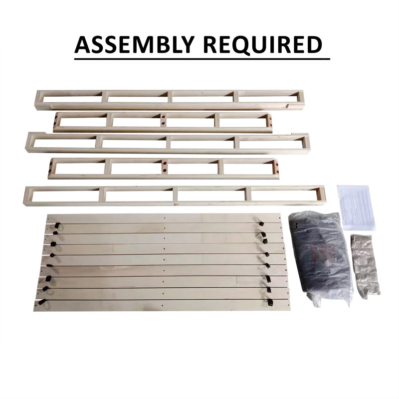 Alwyn Home Tawnya 8'' Wood Box Spring with Black Linen Cover & Reviews ...